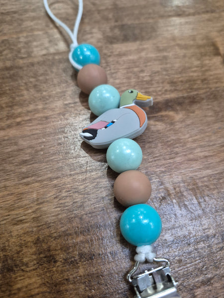 Mallard Duck Pacifier Clip – Baby Boy Paci Holder | Outdoor Baby Gift ...